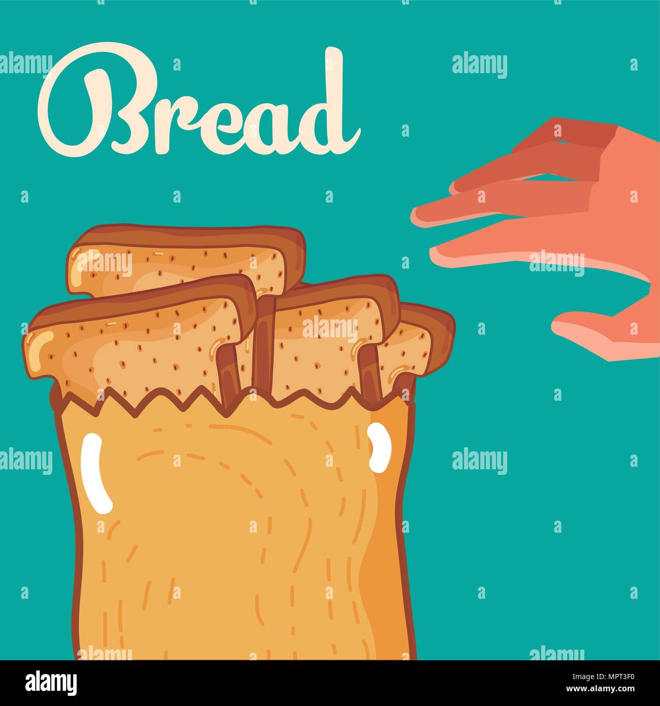 Hand grabbing delicious breads Stock Vector Image & Art - Alamy