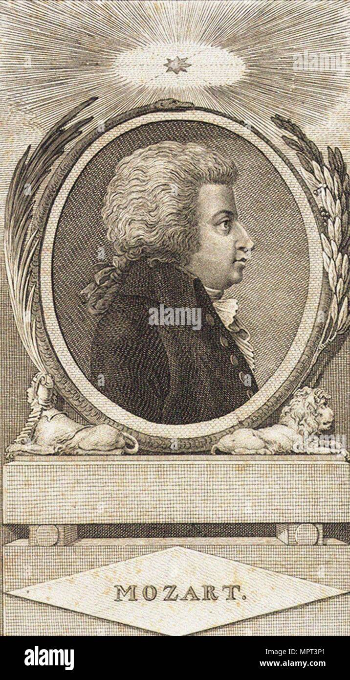 Portrait of the composer Wolfgang Amadeus Mozart (1756-1791), c. 1790 Stock Photo - Alamy