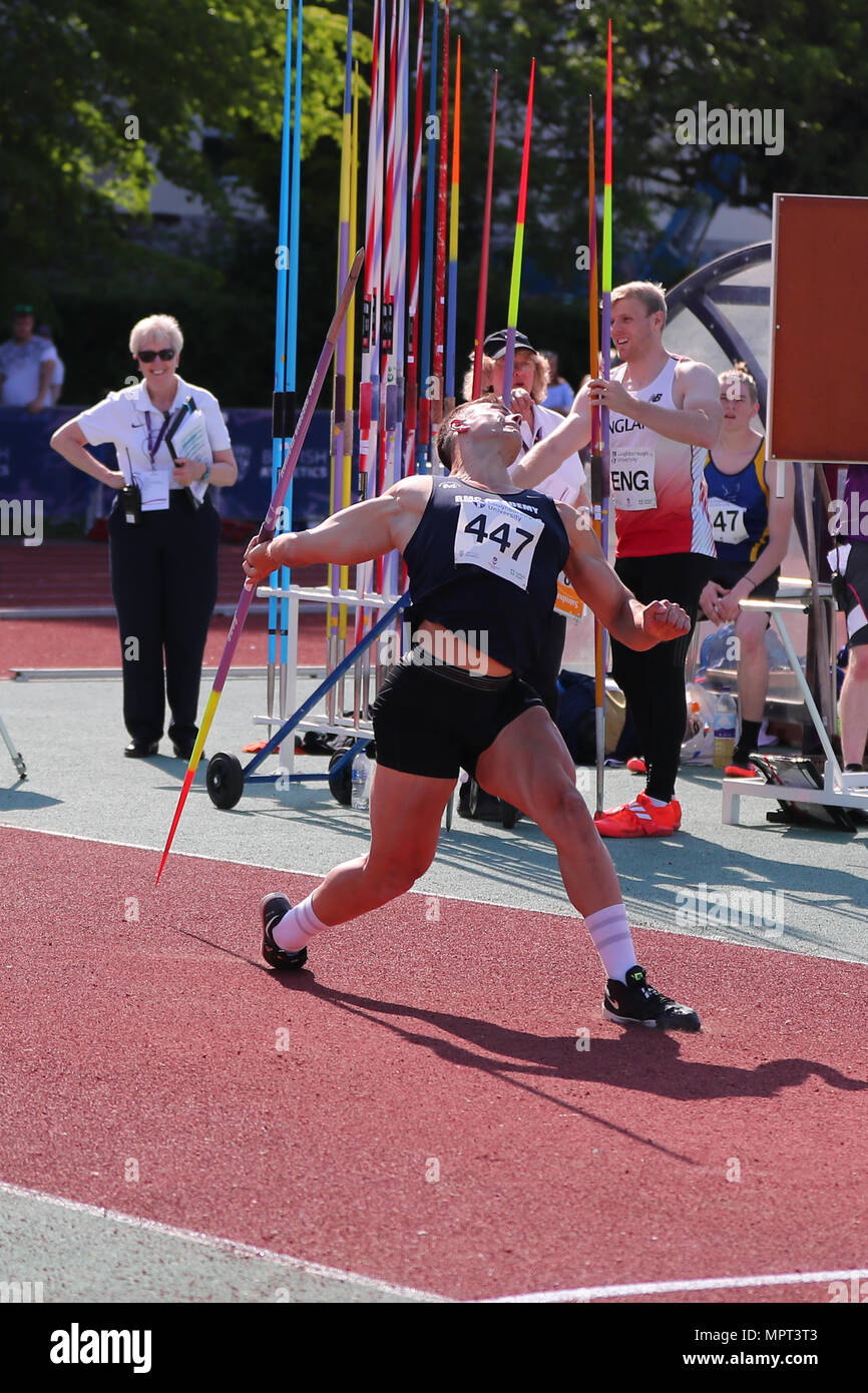Loughborough, England, 20th, May, 2018. Benji Pearson competing in the ...