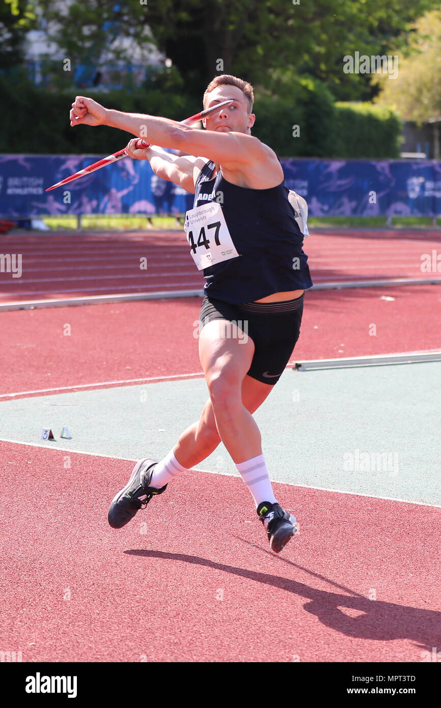 Loughborough, England, 20th, May, 2018. Benji Pearson competing in the ...
