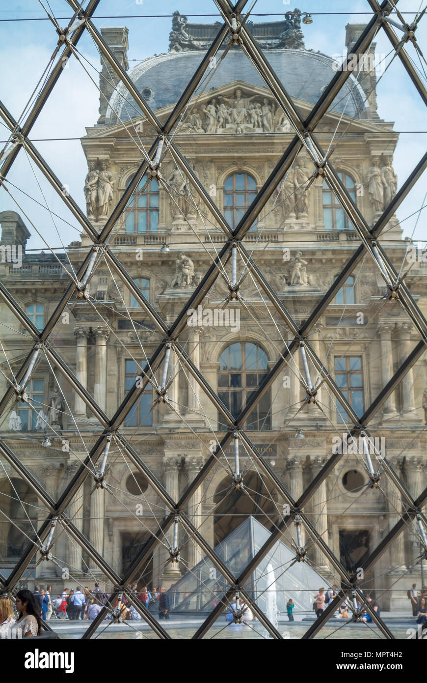 Louvre inside pyramid hi-res stock photography and images - Alamy