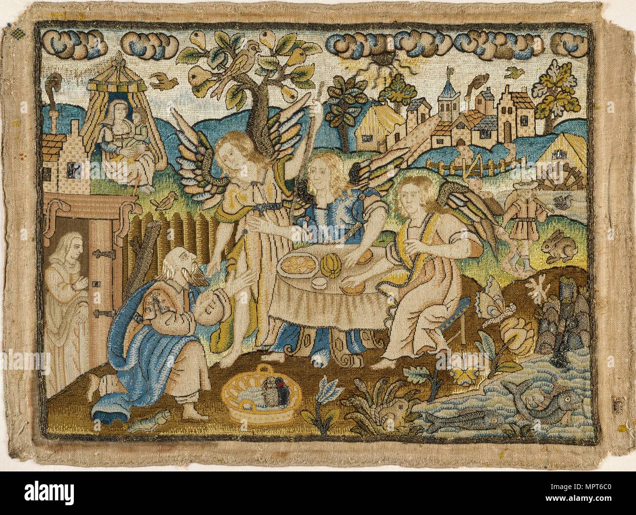 Embroidered picture: Abraham entertaining the Angels, 2nd half of the ...