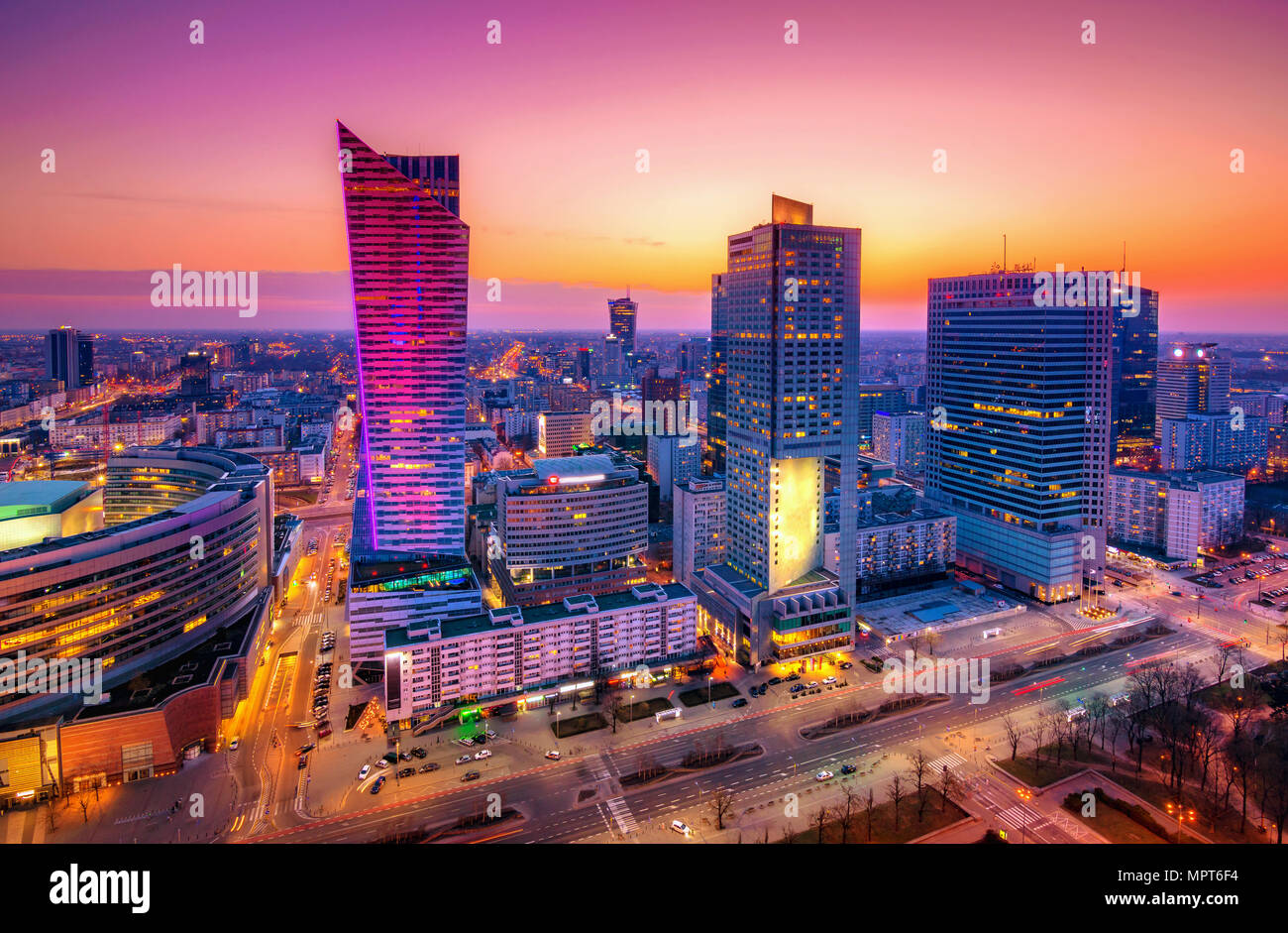 Modern skyscrapers at Warsaw down town, Poland Stock Photo - Alamy