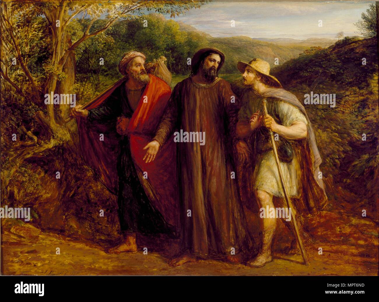 Christ And Disciples On The Road To Emmaus