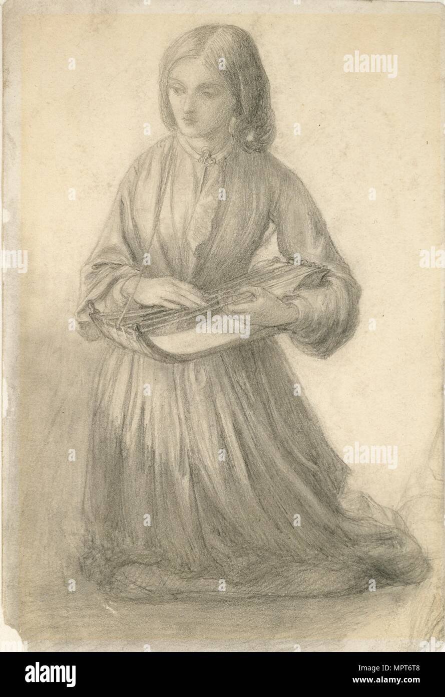 Elizabeth Siddal playing a Stringed Instrument, c1852. Artist: Dante ...