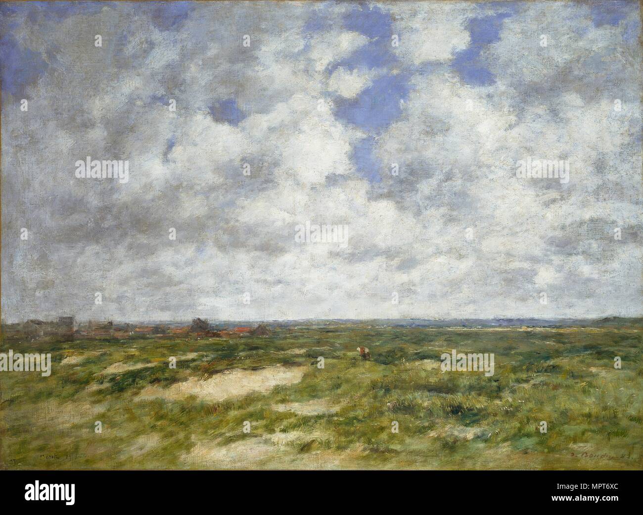 Berck, cloudy Landscape, 1882. Artist: Eugene Louis Boudin Stock Photo ...