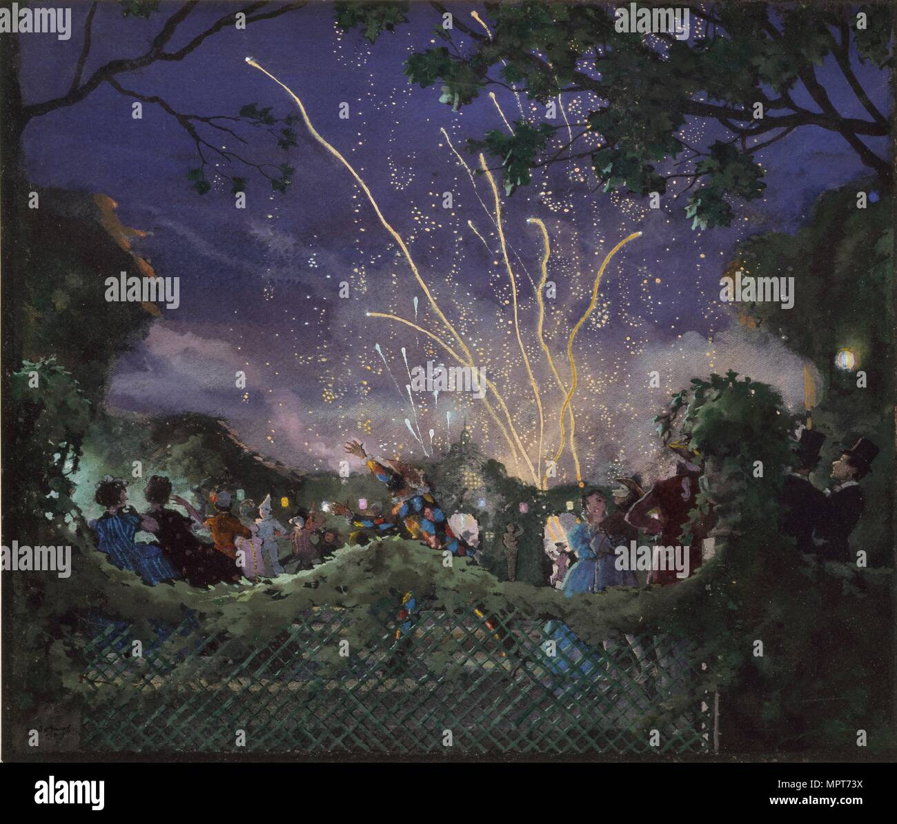 Fireworks, 1929. Artist: Konstantin Somov Stock Photo - Alamy