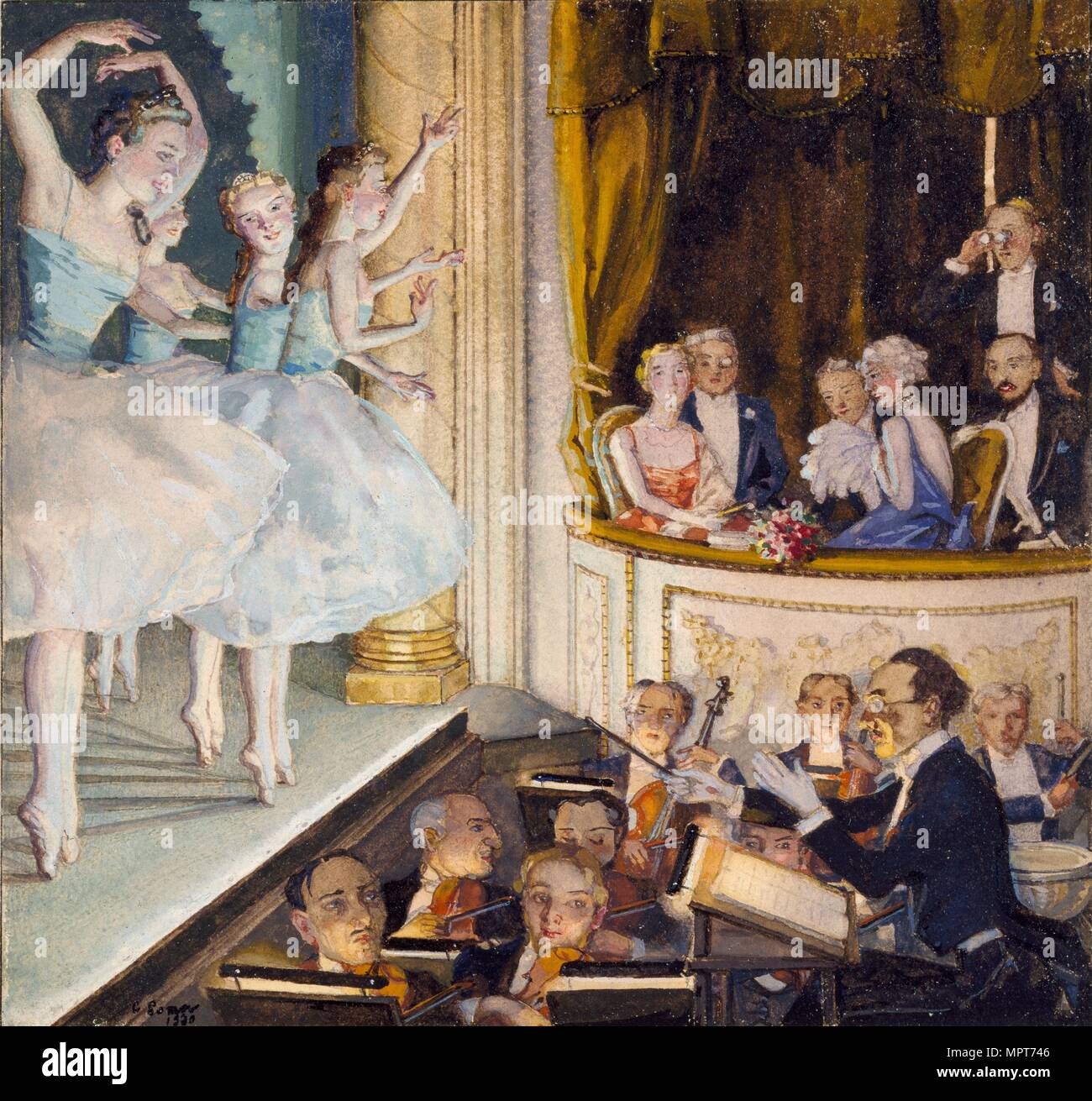 Russian ballet, 1930. Artist: Konstantin Somov Stock Photo - Alamy