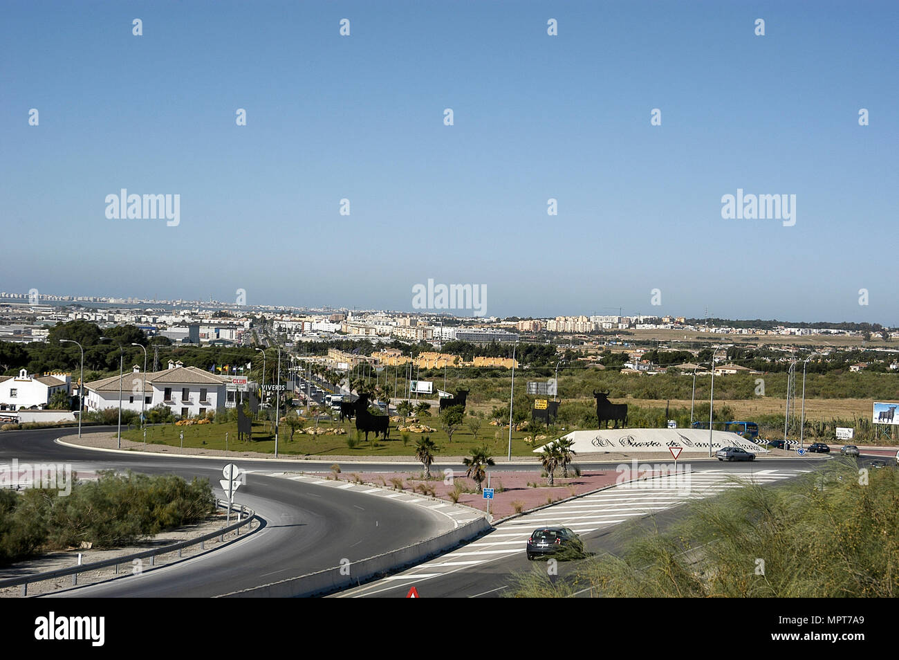 A roundabout of billboard advertisements of one of Spain's most famous ...