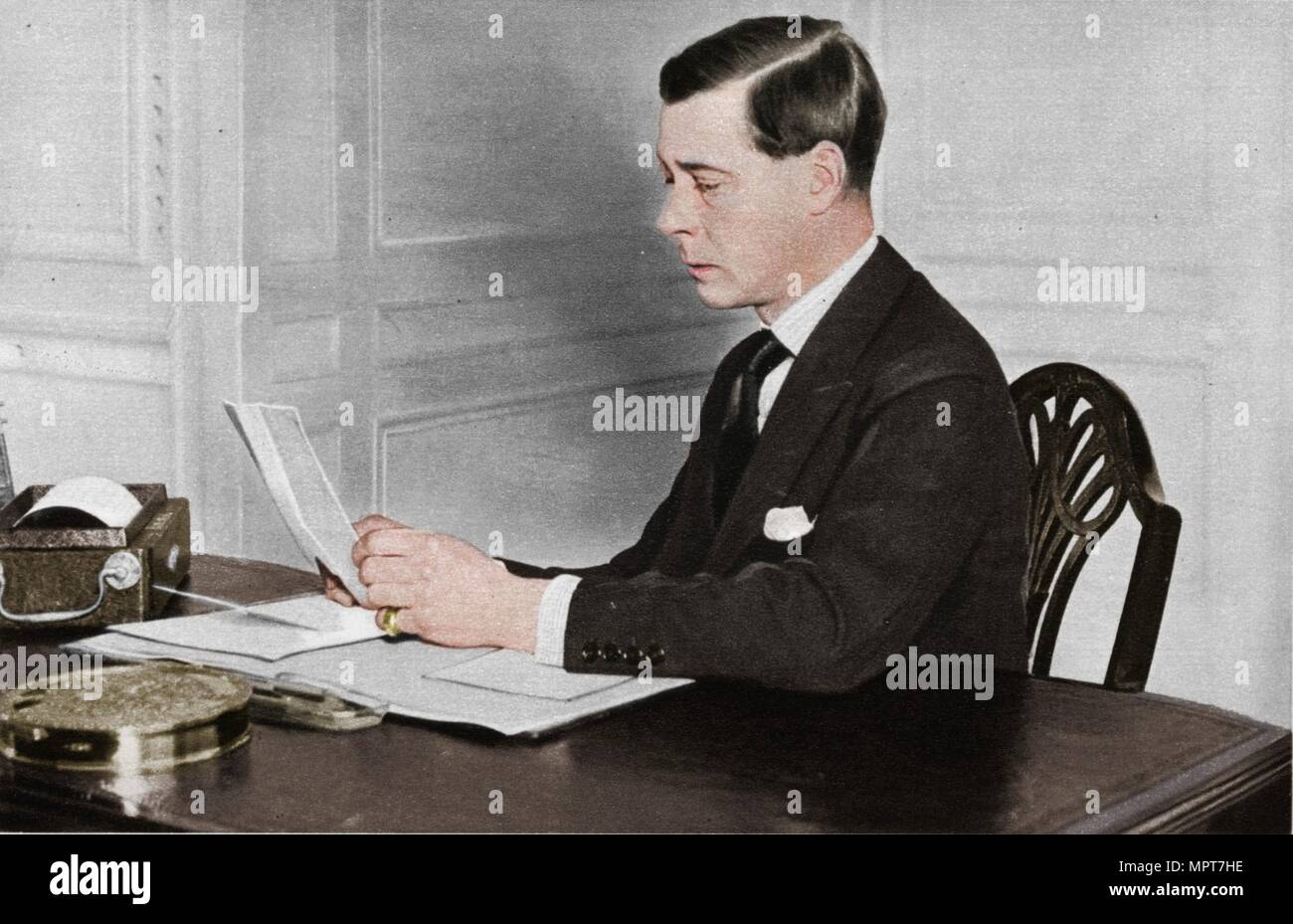 'Edward VIII working in his office at St. James's Palace, London', 1936 ...