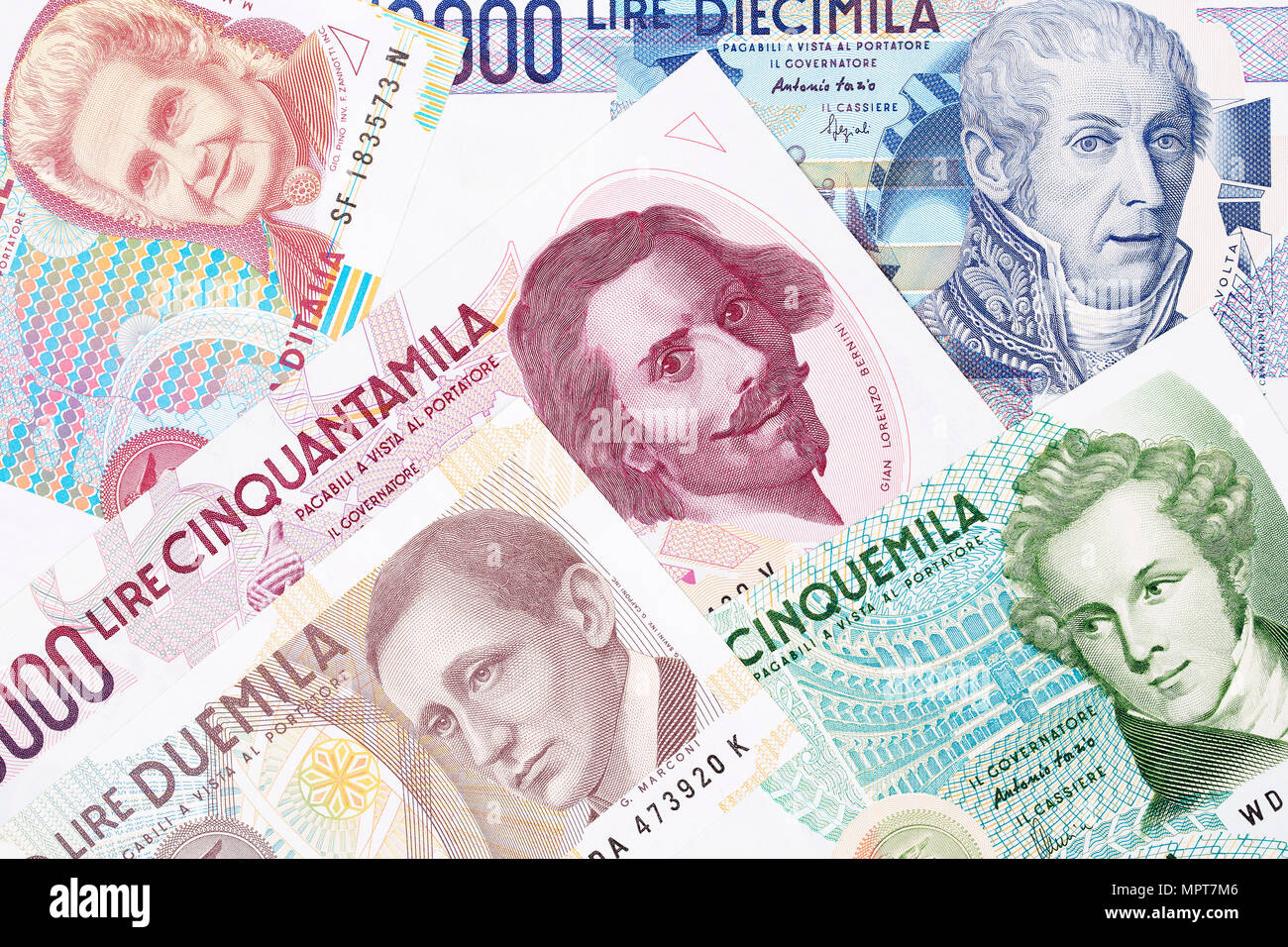 Money from Italy, a background Stock Photo - Alamy