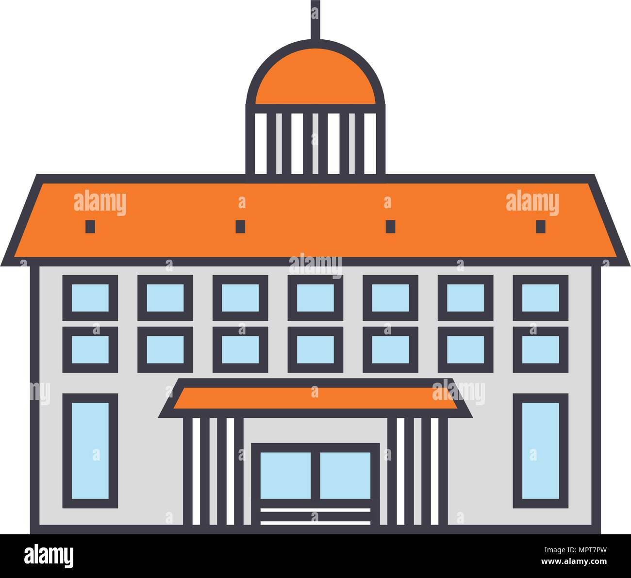 Administrative building line icon, vector illustration. Administrative ...