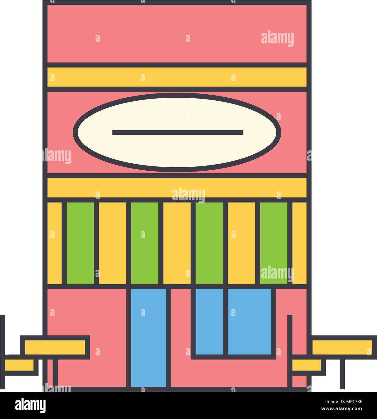 Cafe line icon, vector illustration. Cafe flat concept sign Stock ...