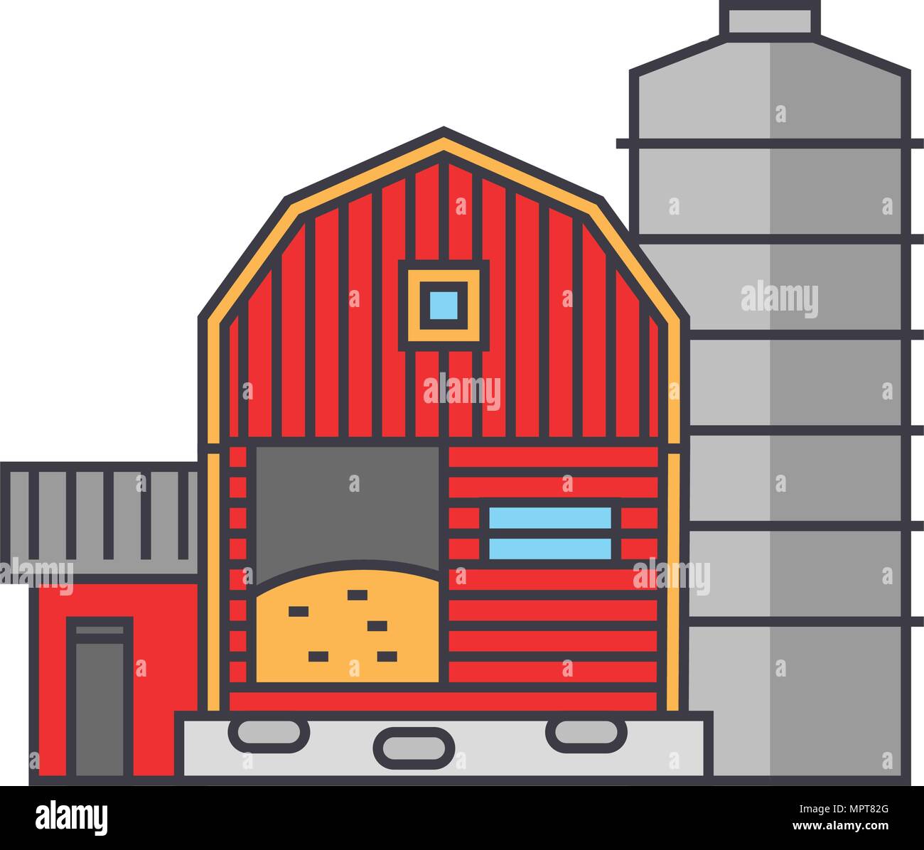 Farm line icon, vector illustration. Farm flat concept sign Stock ...