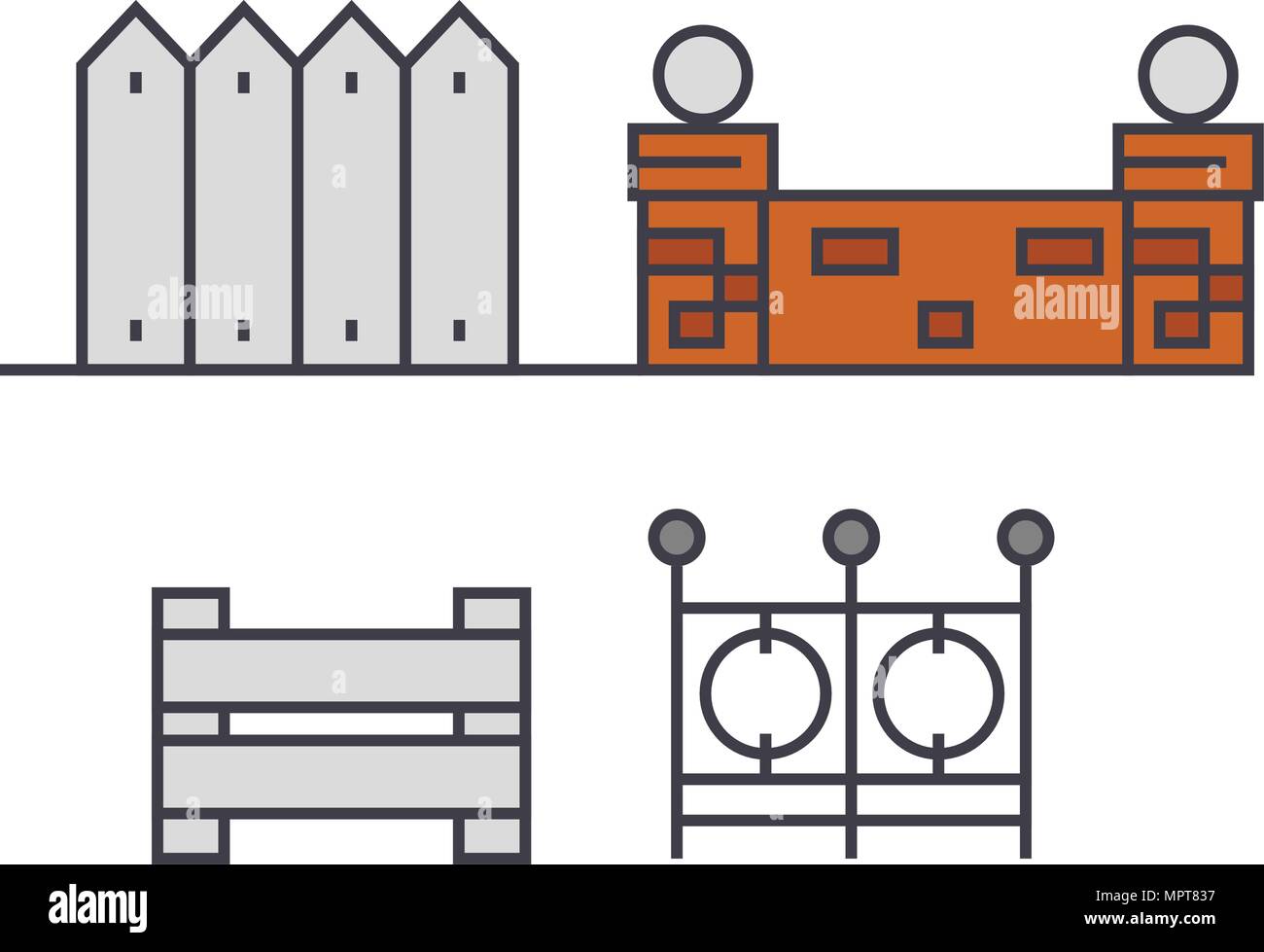 Fences line icon, vector illustration. Fences flat concept sign Stock ...