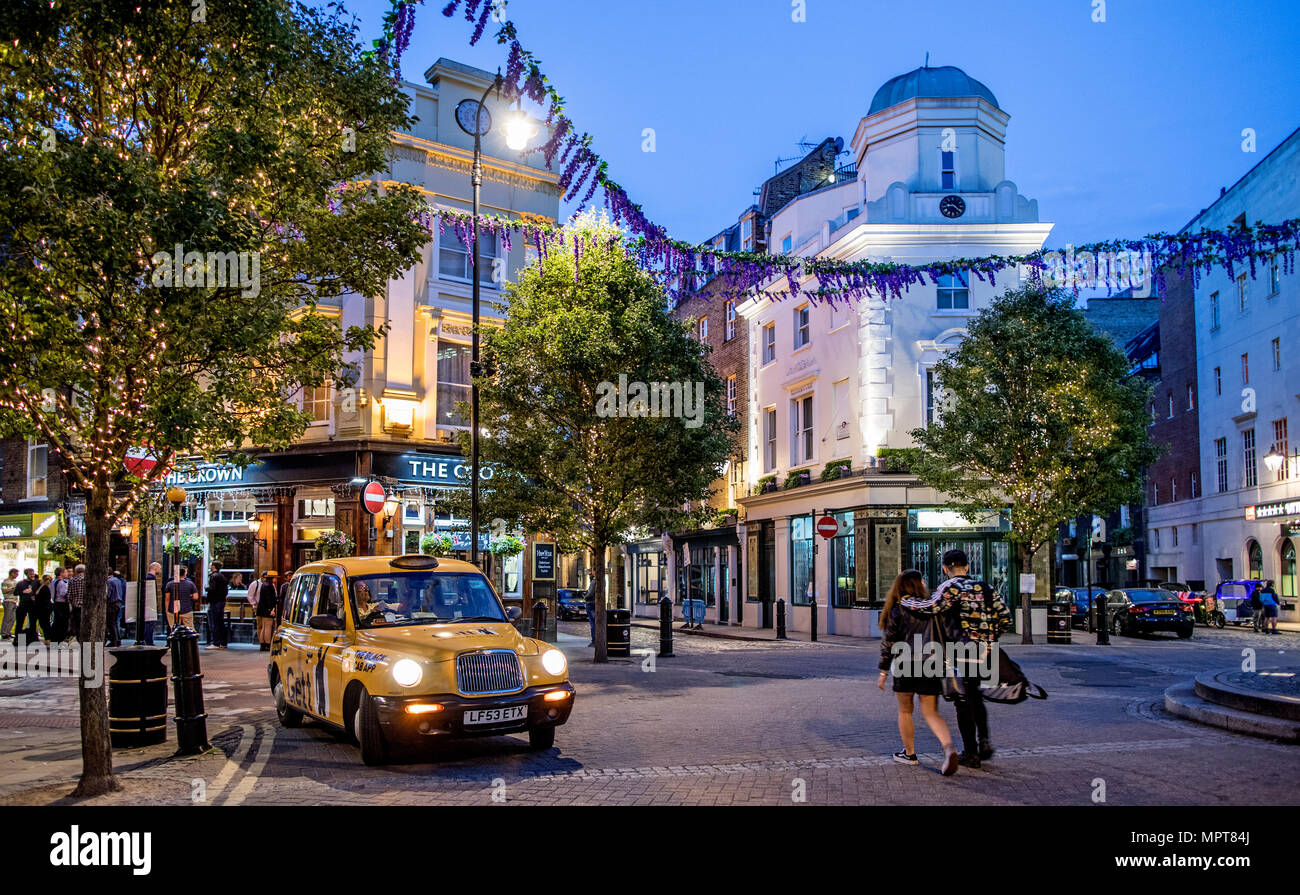 The Crwn Pub at Night The Seven Dials London UK Stock Photo - Alamy
