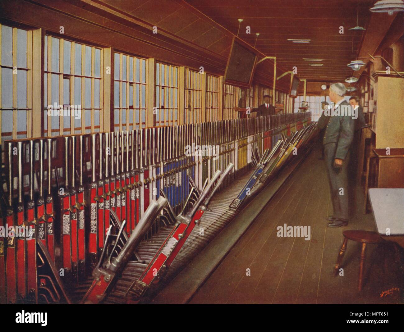 'Inside the Locomotive Yard Signal-Box, York', 1926. Artist: Unknown ...