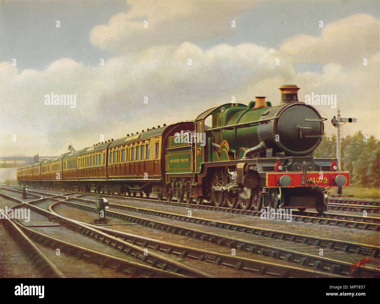 'G.W.R. Cornish Riviera Limited Express at Full Speed,- Engine ...