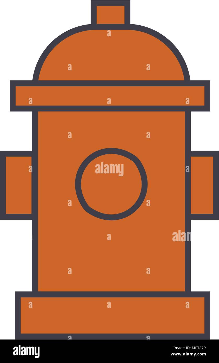 Hydrant line icon, vector illustration. Hydrant flat concept sign Stock ...