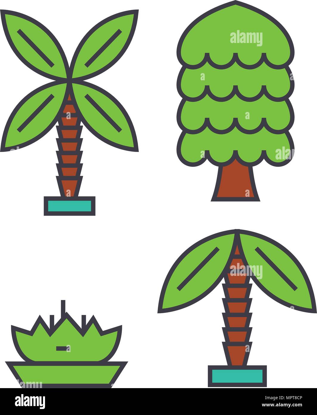 Palm tree line icon, vector illustration. Palm tree flat concept sign ... Palm tree line icon, vector illustration. Palm tree flat concept sign ...