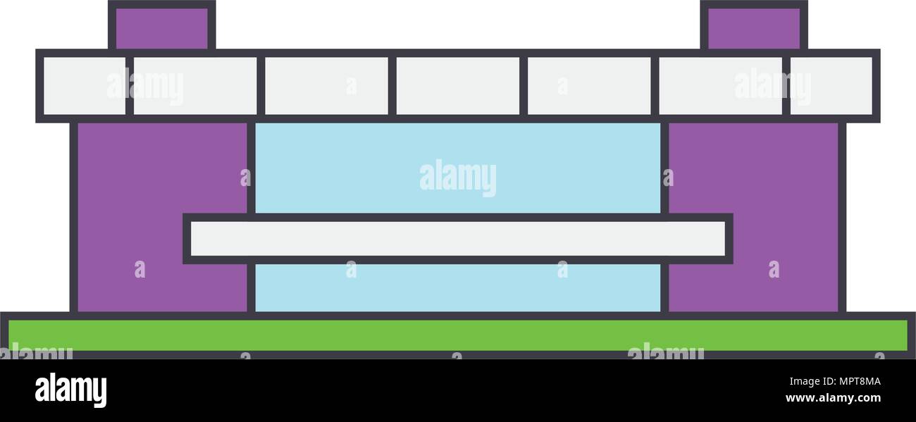 Stadium line icon, vector illustration. Stadium flat concept sign Stock ...