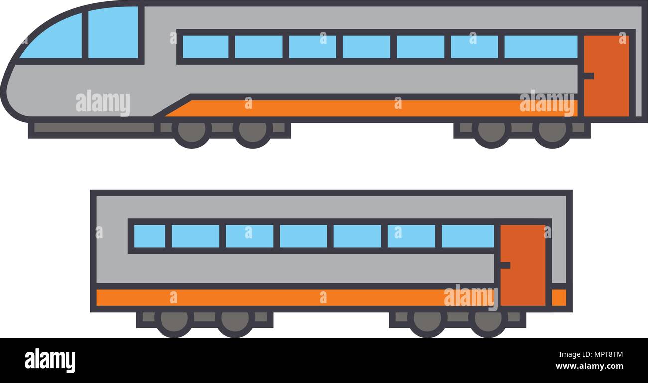 Train line icon concept. Train flat vector sign, symbol, illustration ...