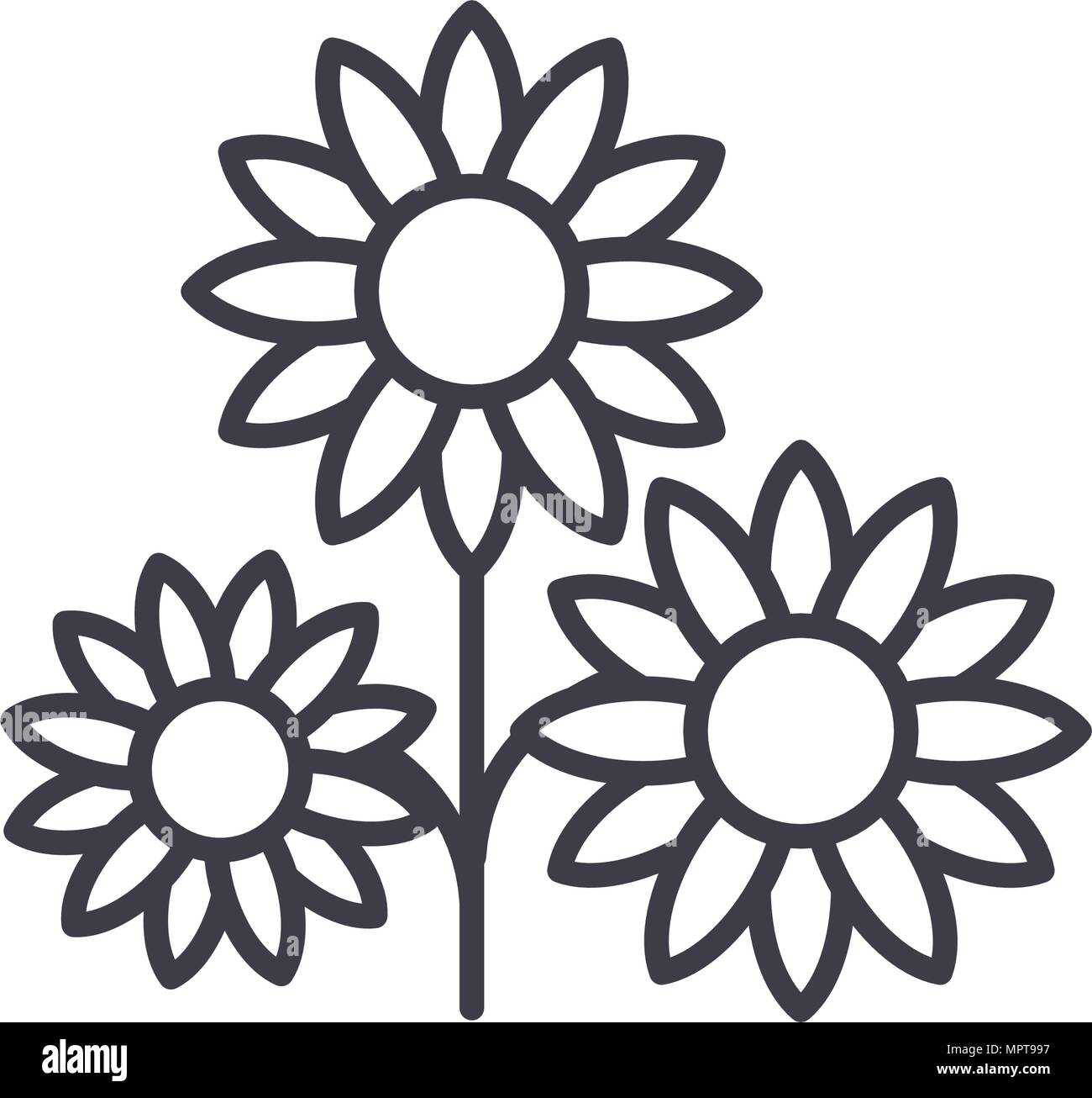 Buttercup line icon concept. Buttercup flat vector sign, symbol ...