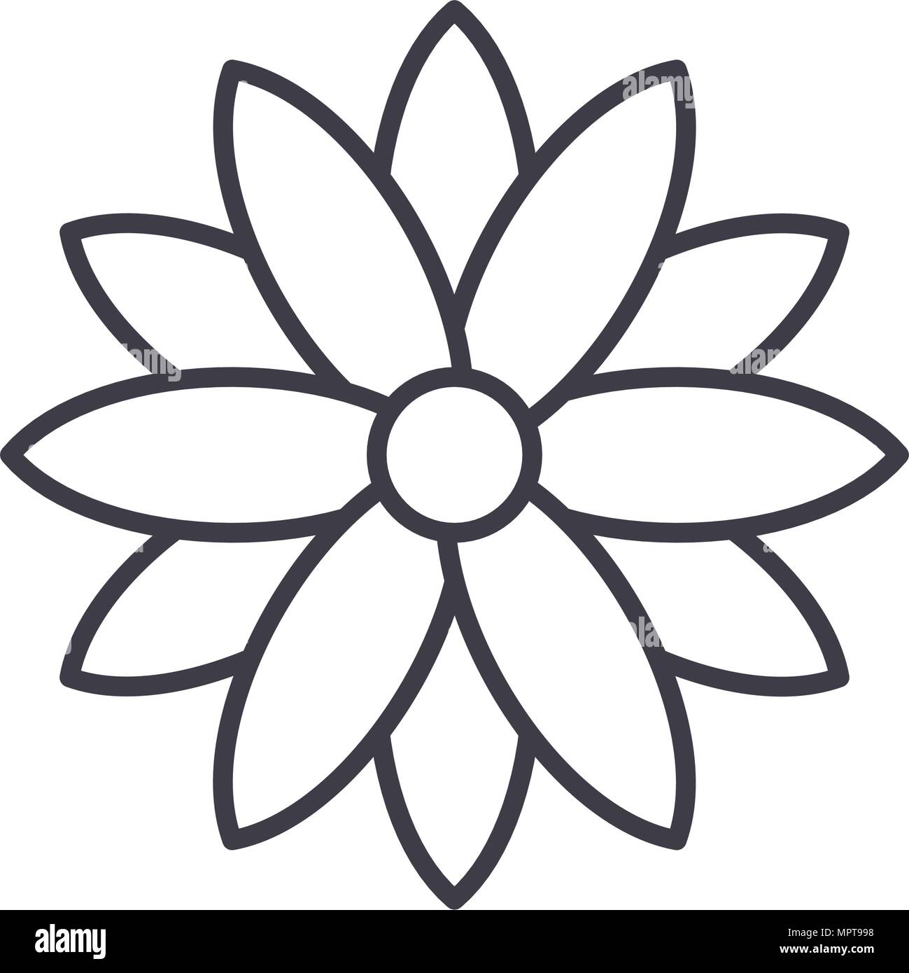 Calendula line icon concept. Calendula flat vector sign, symbol ...