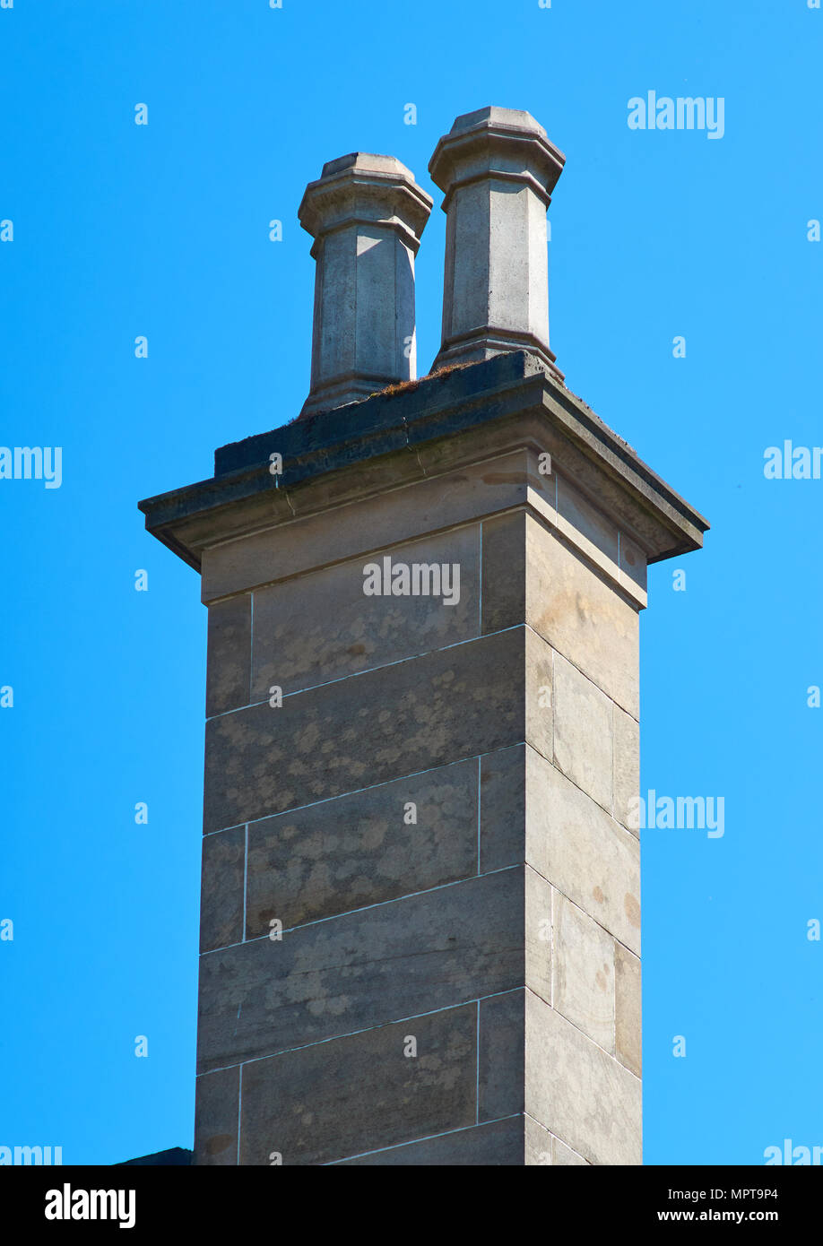 Close up of a typical Victorian masonry chimney Stock Photo - Alamy
