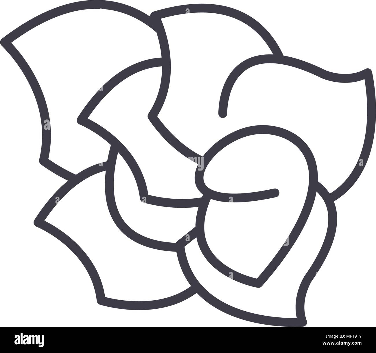 Gardenia line icon concept. Gardenia flat vector sign, symbol ...