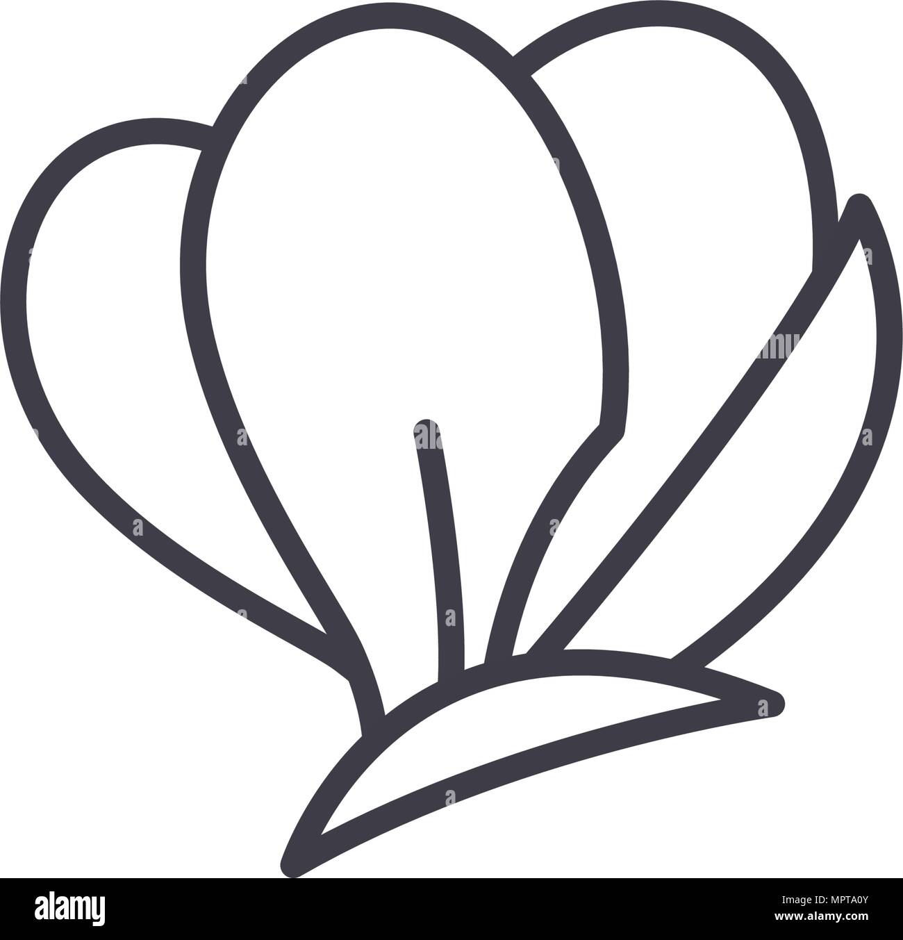 Iris flower line icon concept. Iris flower flat vector sign, symbol ...