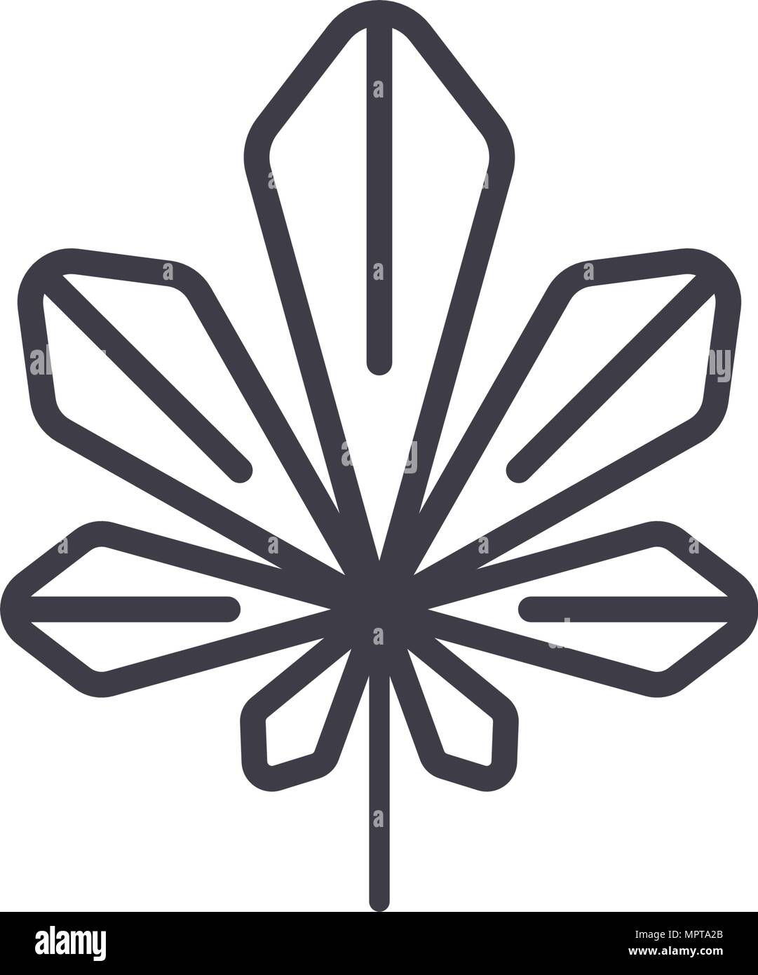 Laurel leaf line icon concept. Laurel leaf flat vector sign, symbol ...