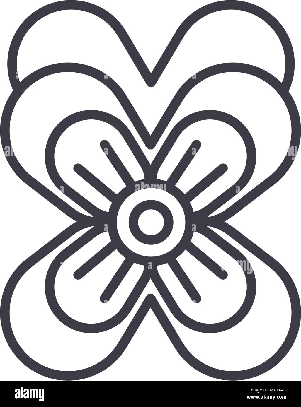 Pansy line icon concept. Pansy flat vector sign, symbol, illustration ...