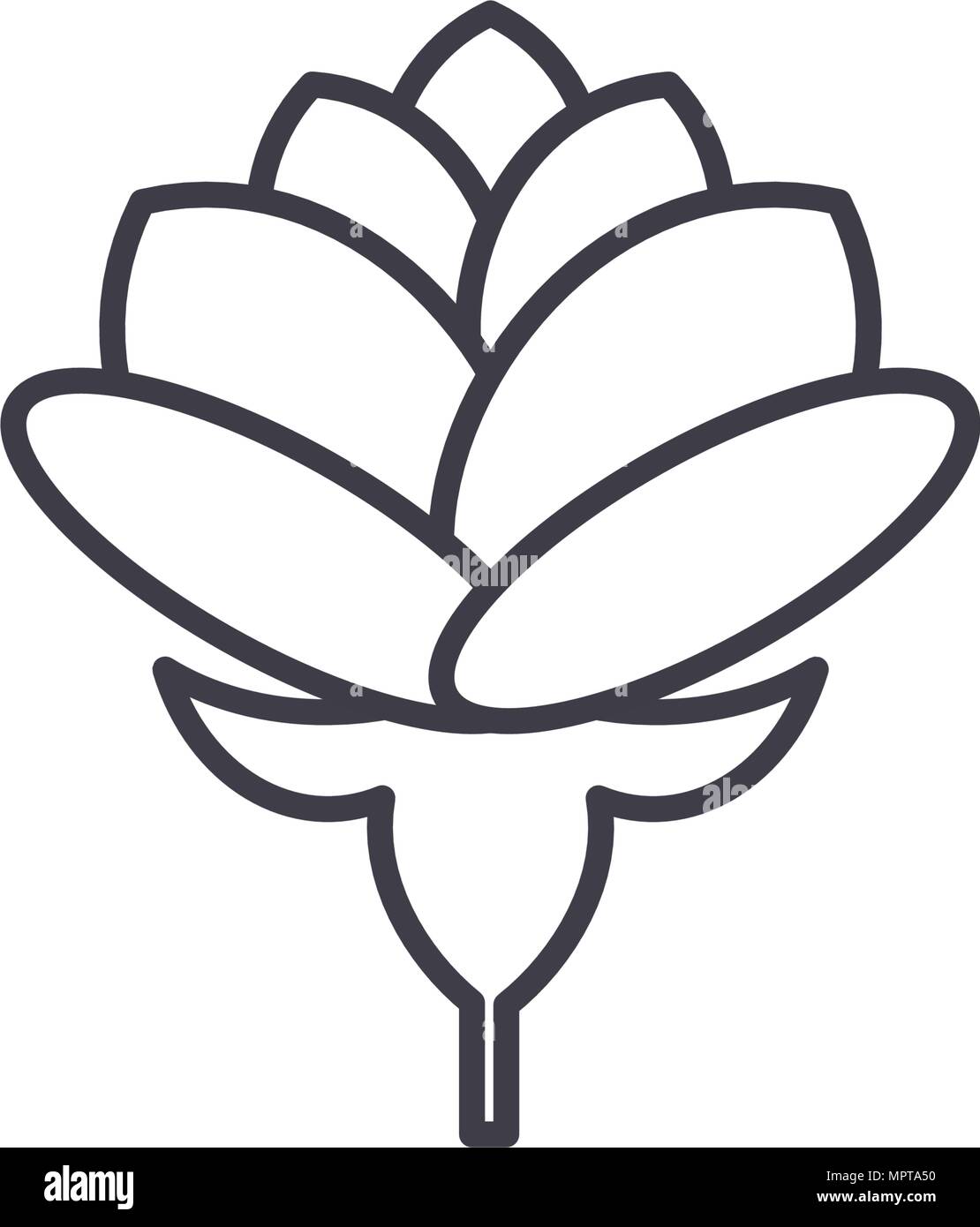 Peony line icon concept. Peony flat vector sign, symbol, illustration ...