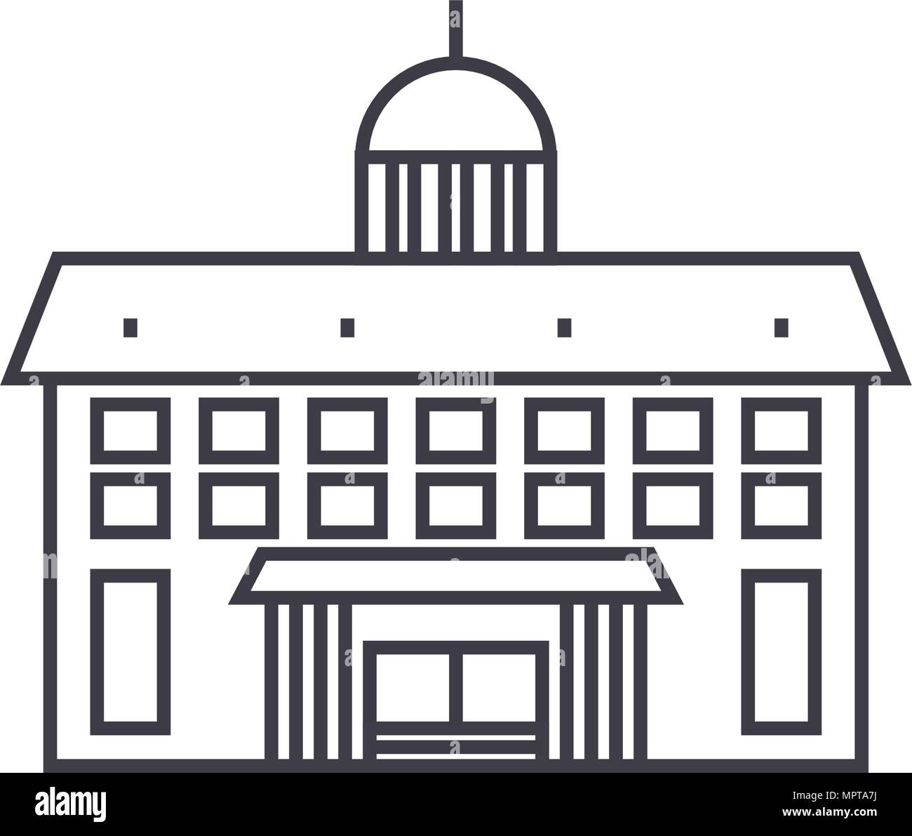 Administrative building thin line icon concept. Administrative building ...