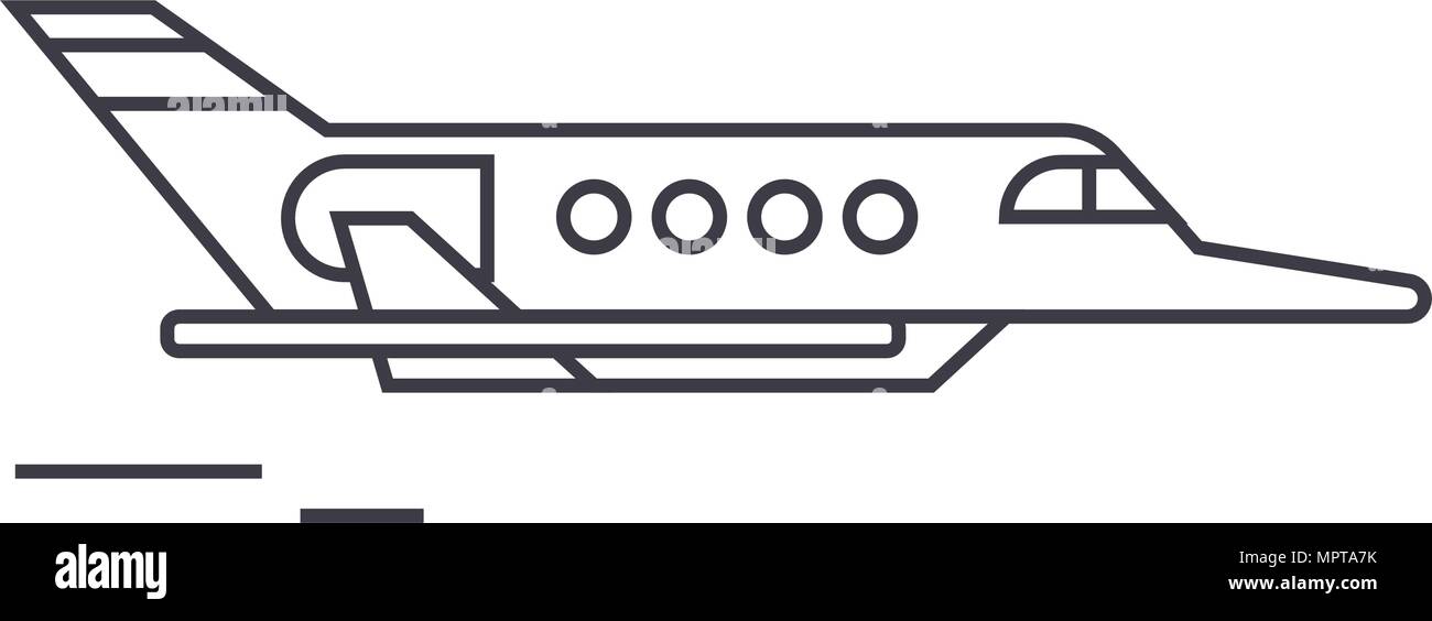 Aircraft thin line icon concept. Aircraft linear vector sign, symbol ...