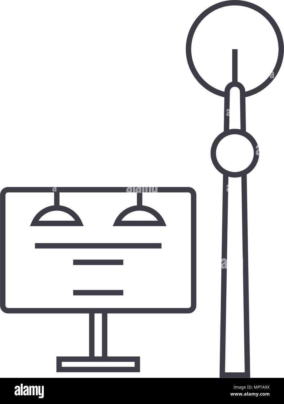 Communication tower thin line icon concept. Communication tower linear ...