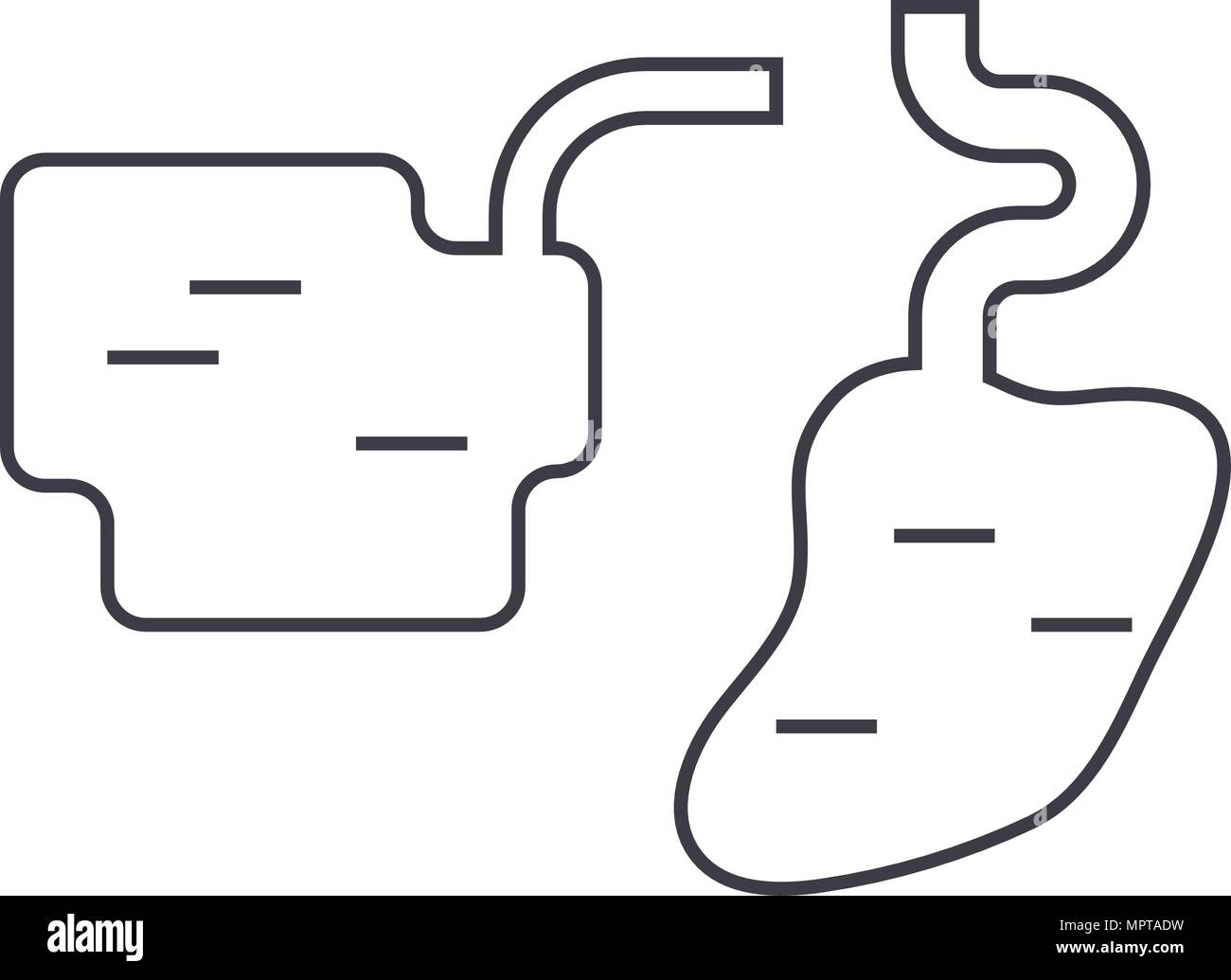 Lake thin line icon concept. Lake linear vector sign, symbol ...