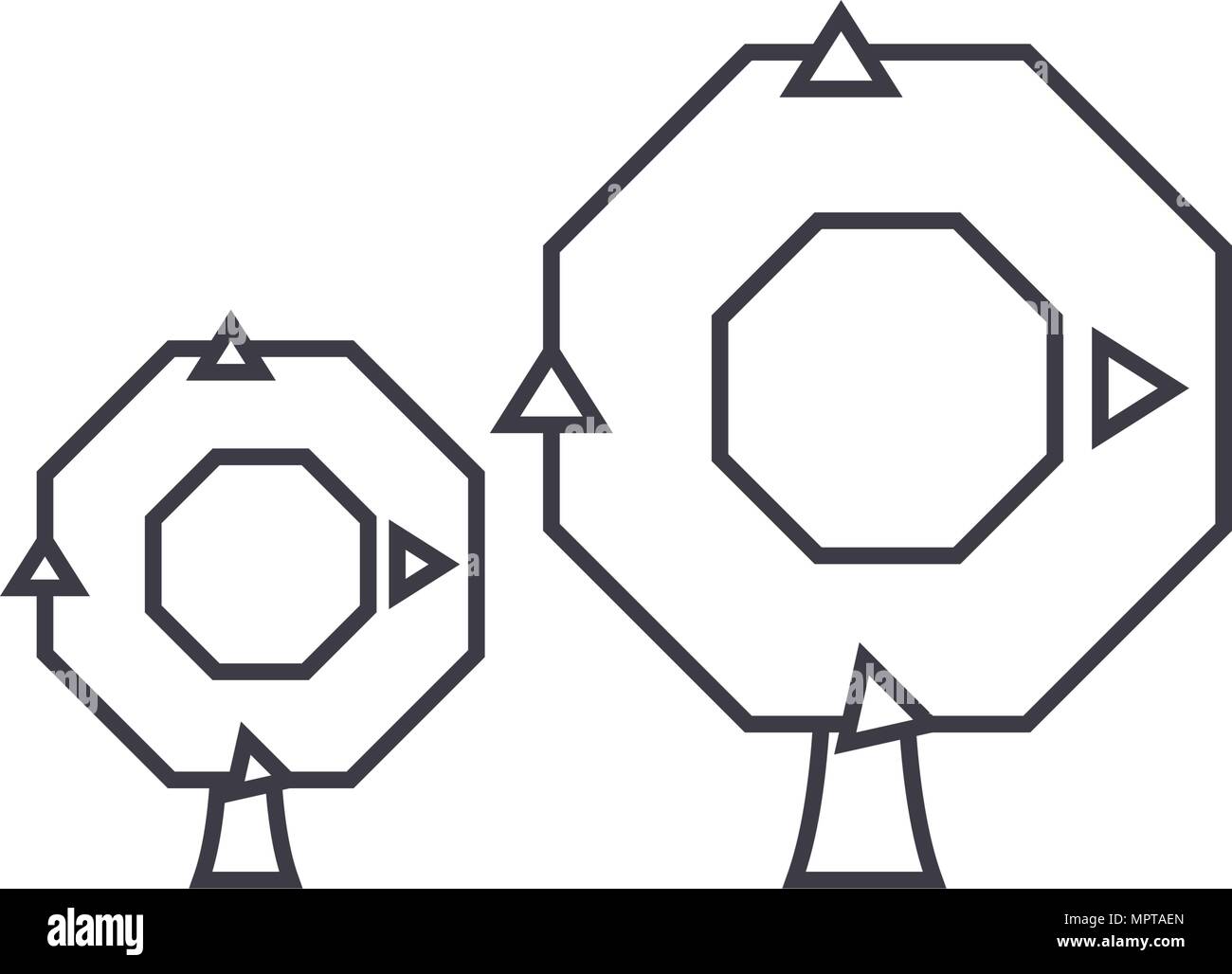 Oak tree thin line icon concept. Oak tree linear vector sign, symbol ...