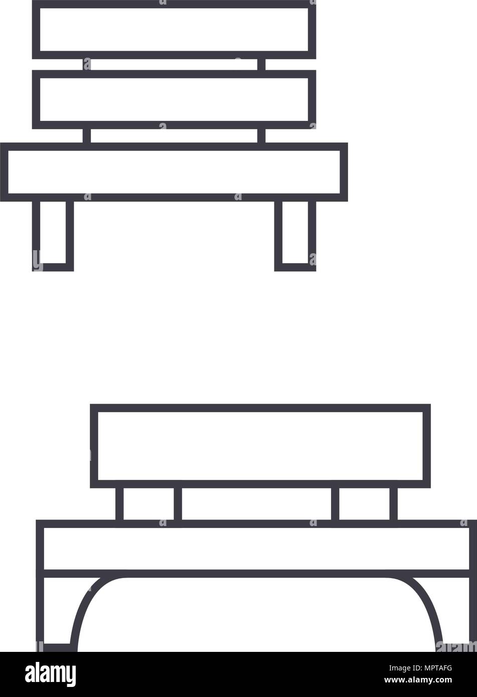 Park bench thin line icon concept. Park bench linear vector sign ...