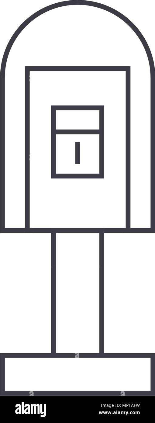 Post office box thin line icon concept. Post office box linear vector ...