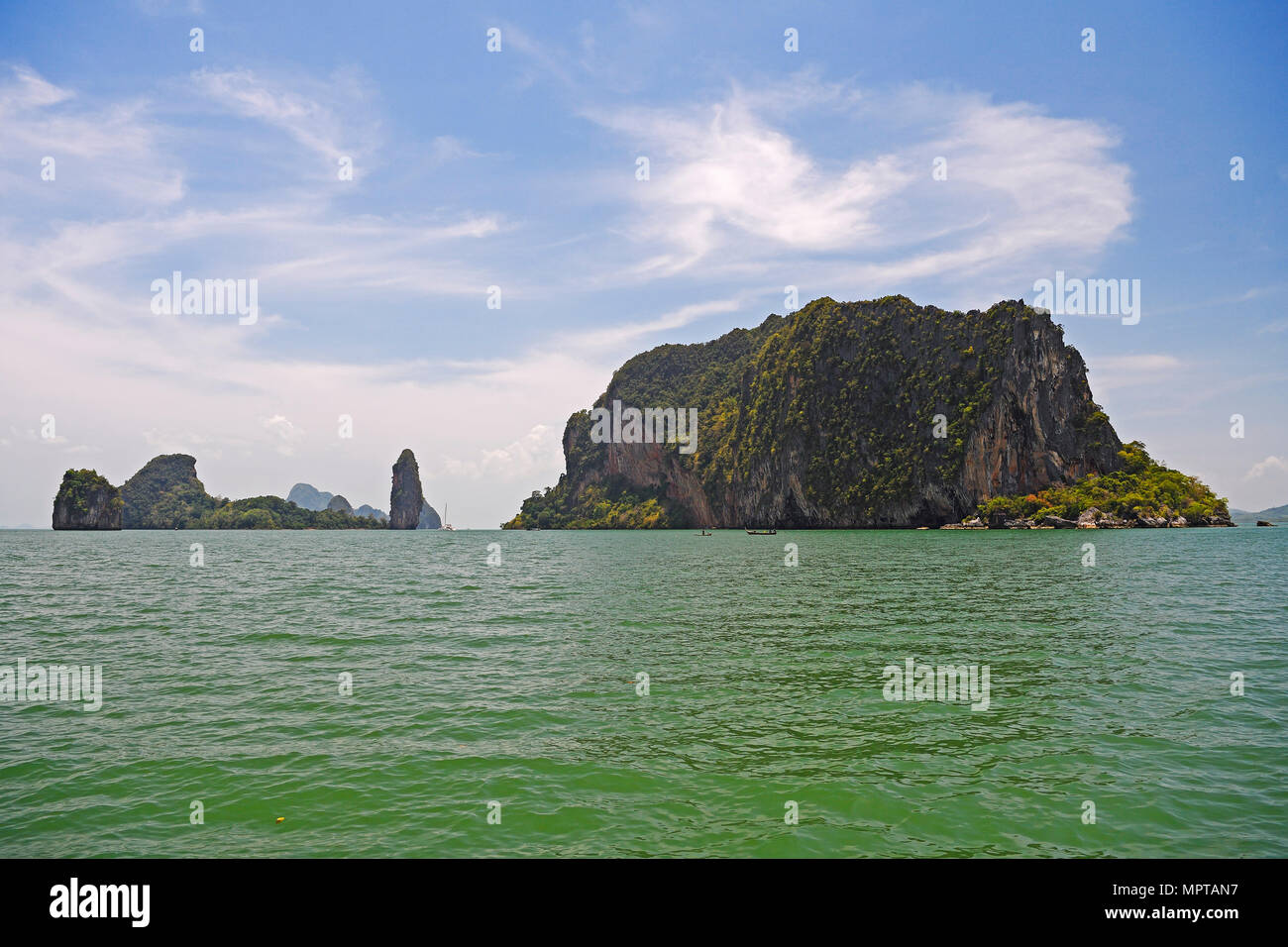 Overgrown limestone rocks in Phang Nga Bay, Ao Phang Nga Marine ...