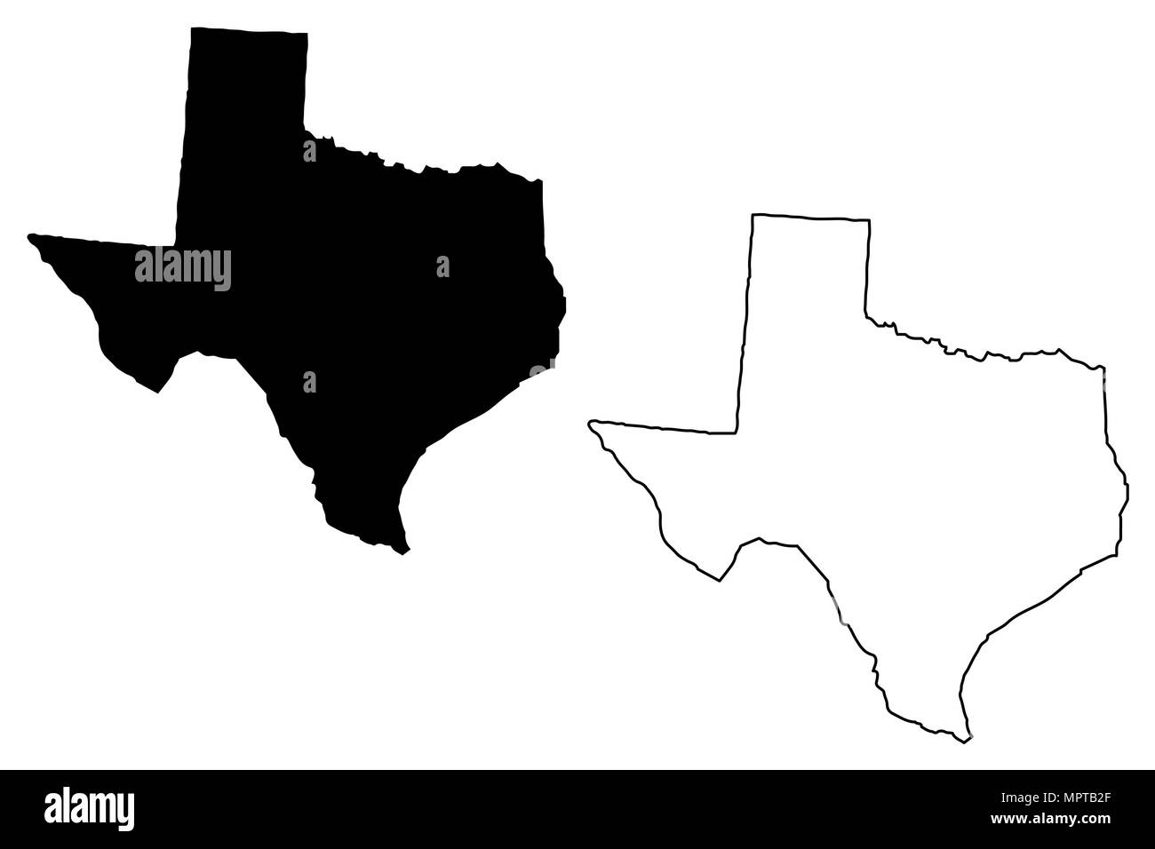 Texas map vector illustration, scribble sketch Texas map Stock Vector ...