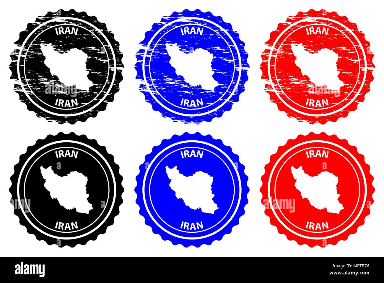 Iran - rubber stamp - vector, Islamic Republic of Iran (Persia) map ...