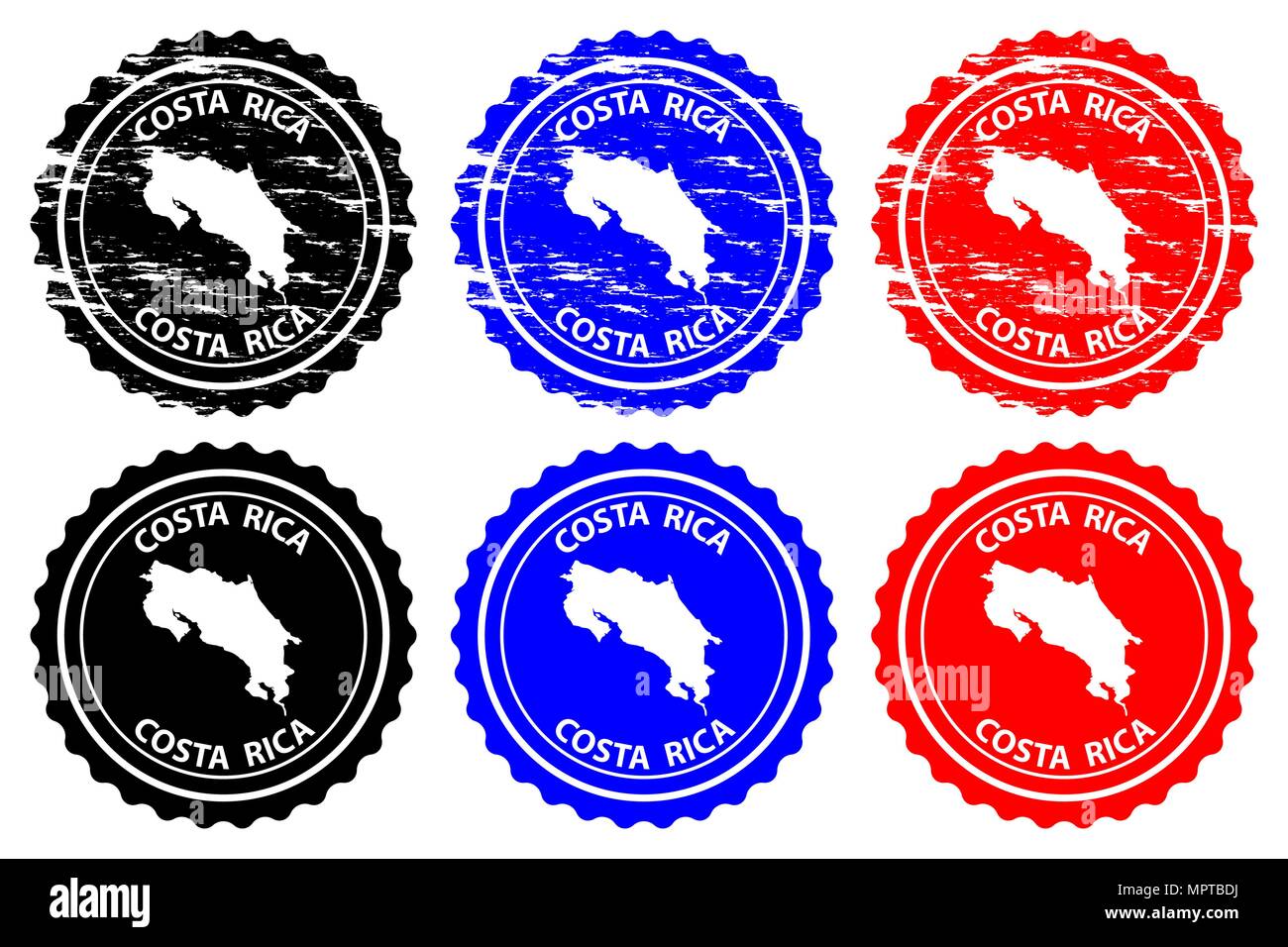 Costa Rica - rubber stamp - vector, Costa Rica map pattern - sticker ...