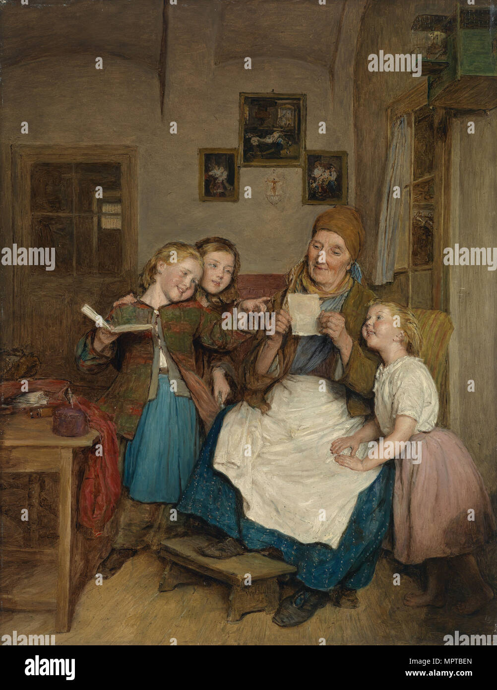 Grandmother with three grandchildren Stock Photo - Alamy