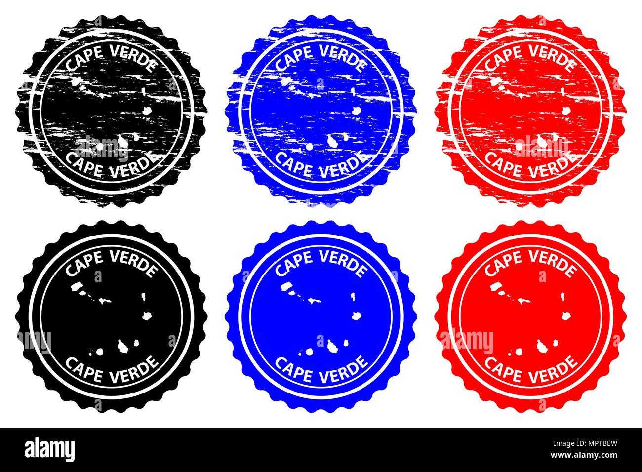 Cape Verde - rubber stamp - vector, Republic of Cabo Verde map pattern ...
