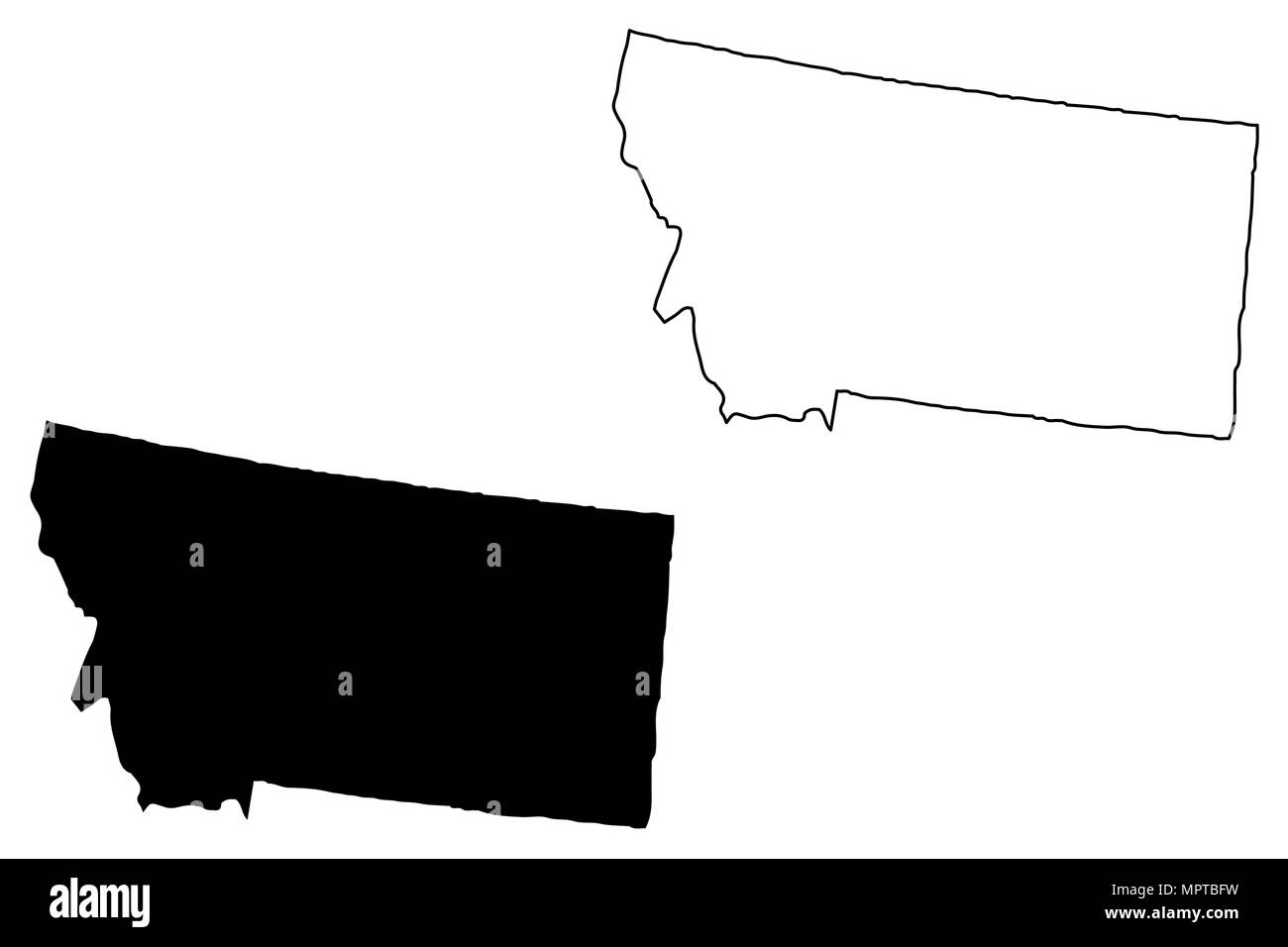 Montana State Outline Stock Photos & Montana State Outline Stock Images ...