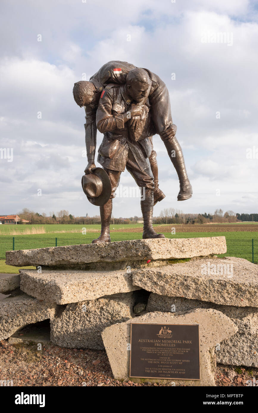 Australian Cobbers Monument, erected in 1998 by P.Corlett, Battle of ...