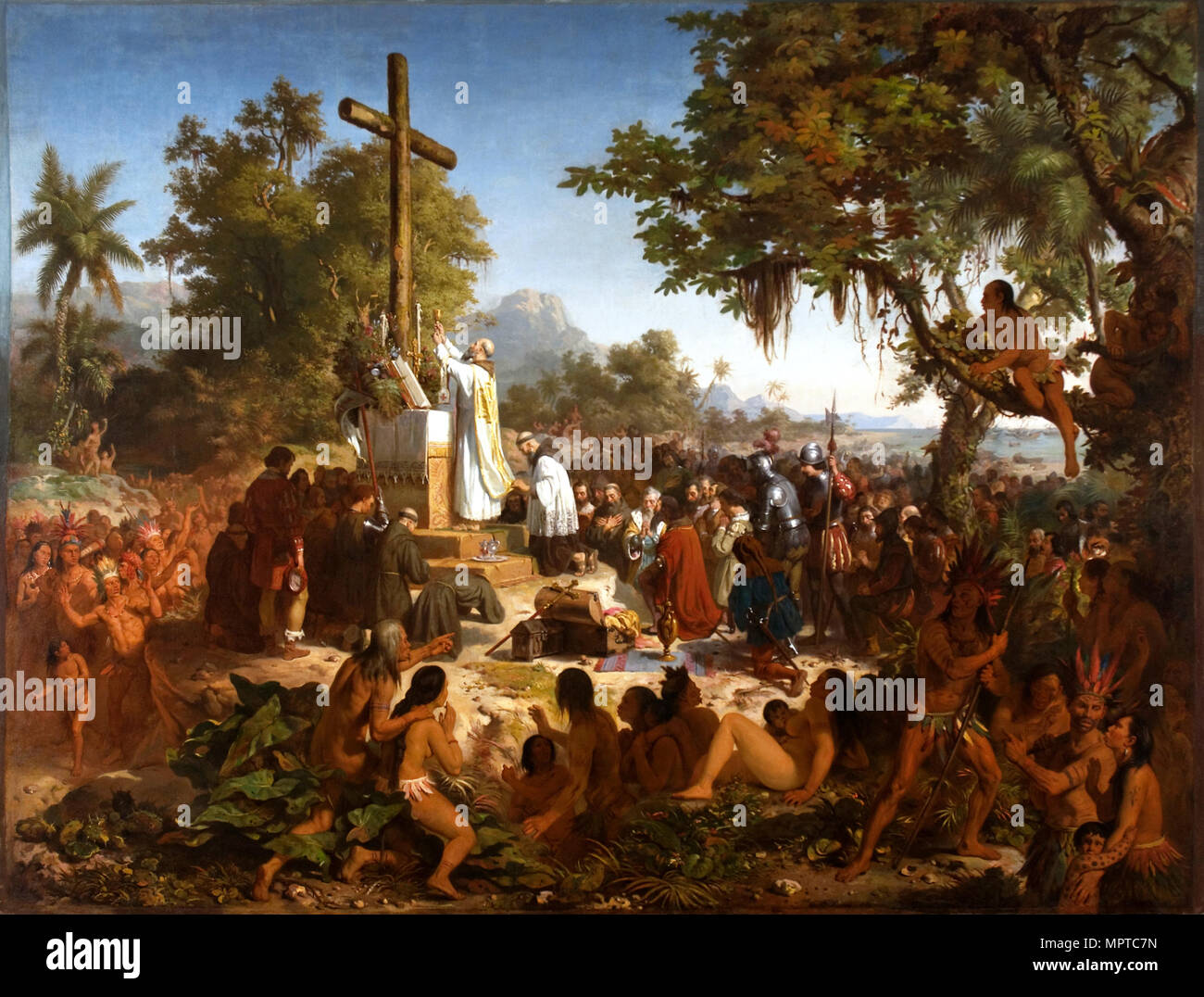 The First Mass in Brazil Stock Photo - Alamy